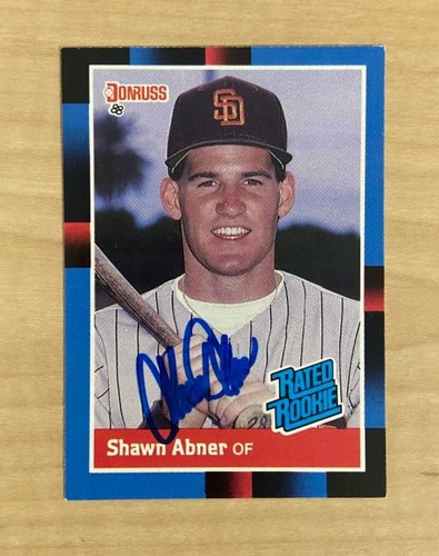 SHAWN ABNER SAN DIEGO PADRES SIGNED AUTOGRAPHED 1988 DONRUSS CARD #33 W ...