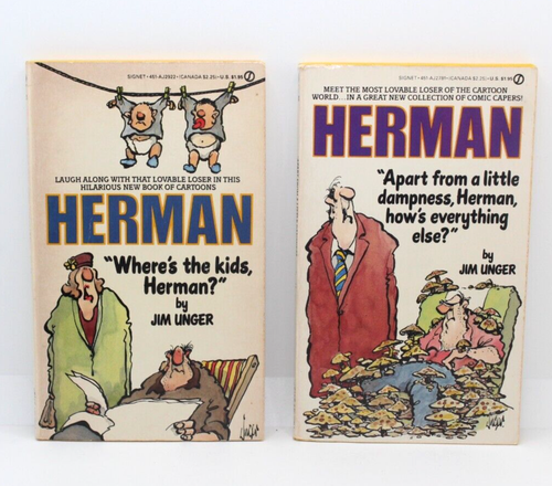 Herman by Jim Unger Paperback Books Where's The Kids & Apart From a ...