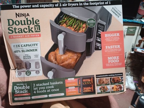 Ninja DOUBLE STACK XL 2-Basket Air Fryer w/ 4 Layer Cooking SL400 Black ...