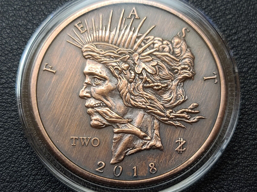 ANTIQUED ZOMBUCKS FEAST DOLLAR ZOMBIE CURRENCY OF THE APOCALYPSE 1 OZ ...