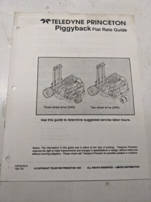 TELEDYNE PRINCETON PIGGYBACK FLAT RATE GUIDE MANUAL SERVICE LABOR HOURS ...