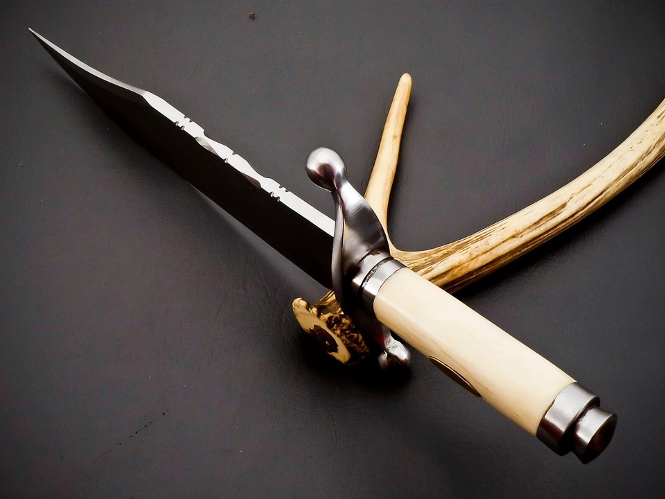 Custom Handmade Bowie Knife 5160 Spring Steel Knife with Sheath | eBay