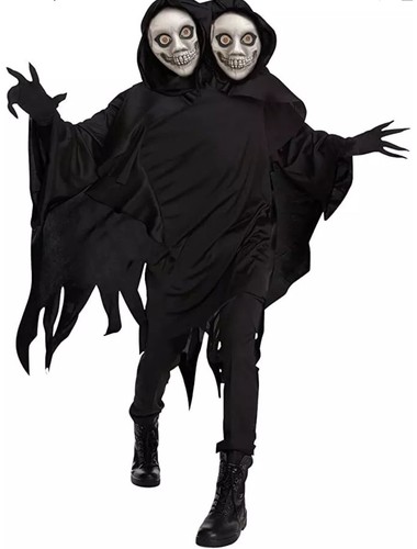 Adult 2 Headed Ghoul Costume Men`s Women`s Grim Reaper Scary Halloween ...