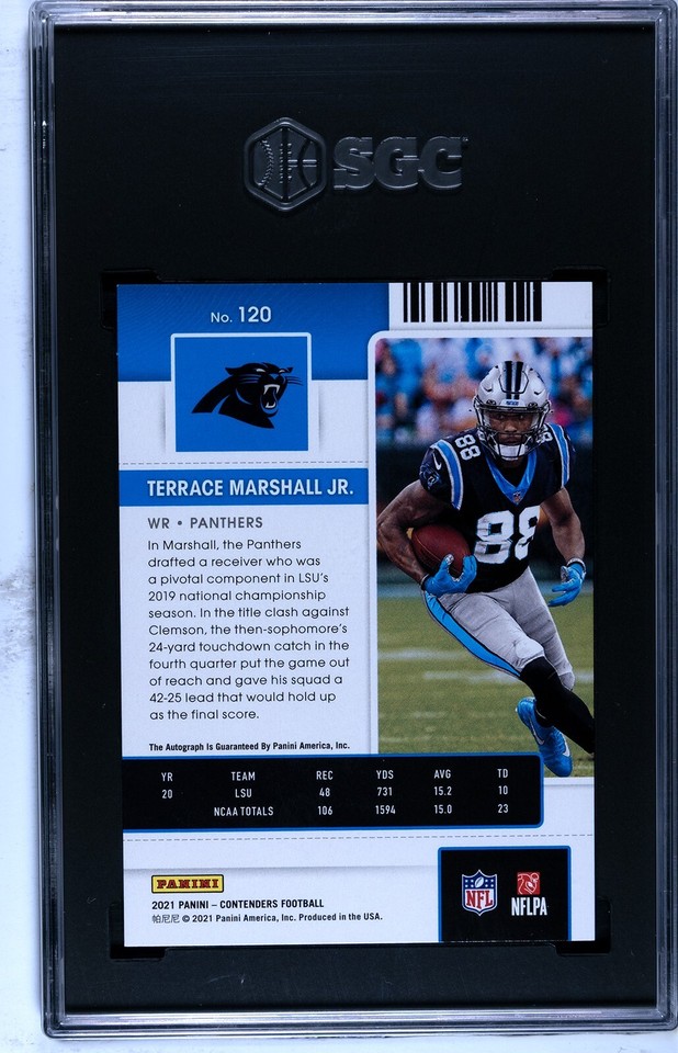 2021 Contenders Terrace Marshall Jr. Rookie Ticket Auto #120 SGC 9.5 | eBay