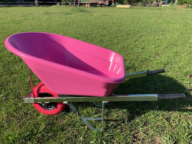 OX Wheelbarrow 160l Puncture Proof Tyre Wheel Heavy Duty Pink Stable ...