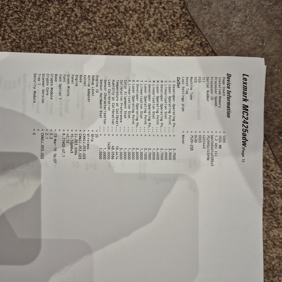 Lexmark MC2425 A4 Colour Laser Printer, Copy Scan. Very low use only ...