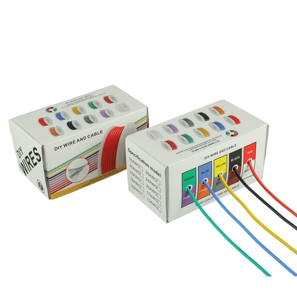 BOJACK 16 AWG Flexible Silicone Wire Electric Wire Hook up Wire Kit ...