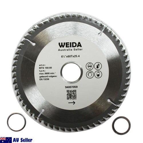 160mm 60T Wood Circular Saw Blade Cutting Disc 6-1/4" Bore 25.4/22.23mm ...