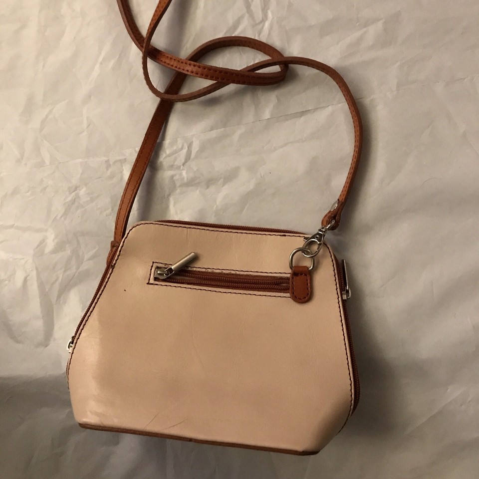 Vera Pelle Leather Purse Shoulder Bag Made in Italy Crossbody Zipper ...