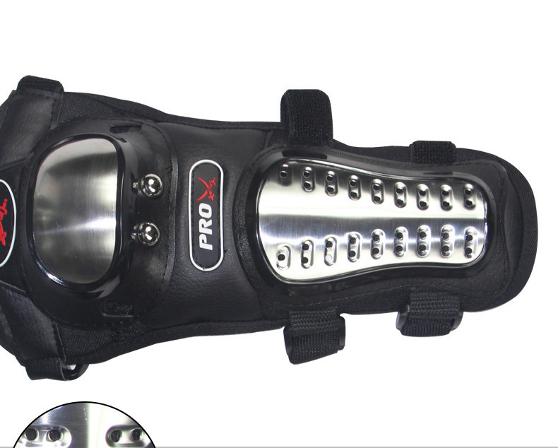 Steel Protection Knee Elbow Shin Pads Armour Guard Motocross Motorcycle ...