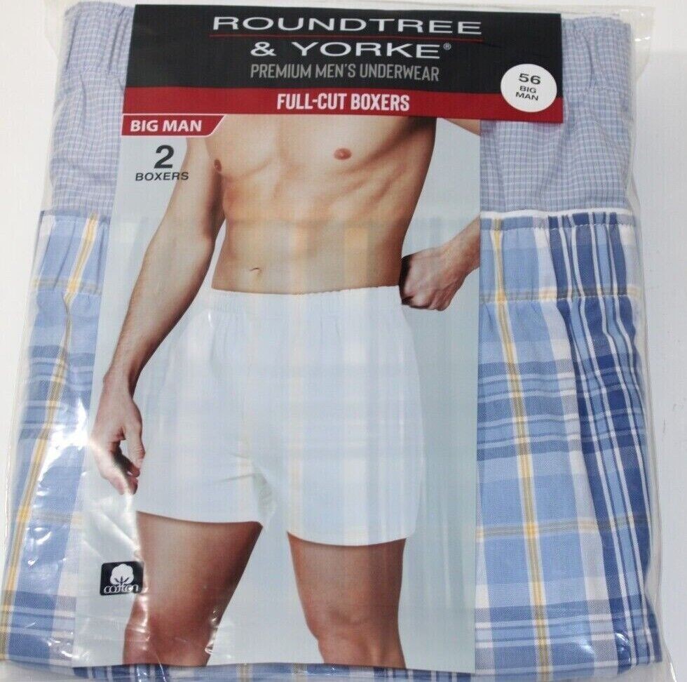 NWT Roundtree & Yorke Full-Cut 2 Boxers Big Man 46-56 Multicolor 0005 ...