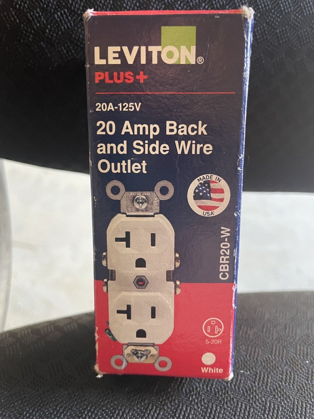 NEW! Leviton Plus+ 20A 125V Duplex WHITE Back & Side Wire Outlet 5-20R ...