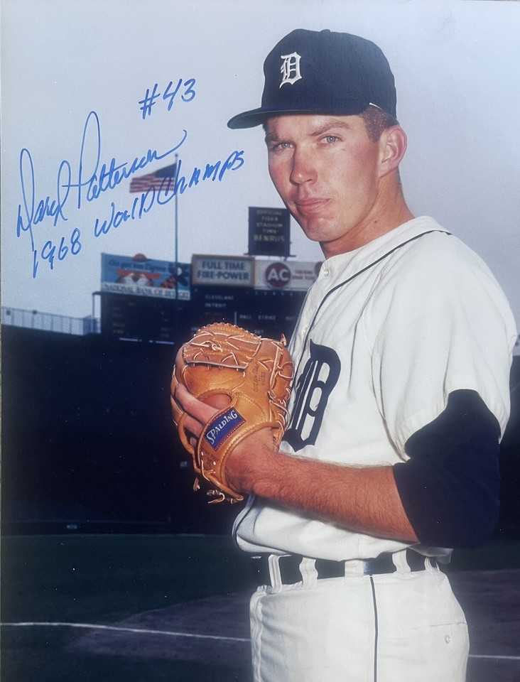 Daryl Patterson 1968 Detroit Tigers Autographed 8x10 w INSC + Tick COA ...