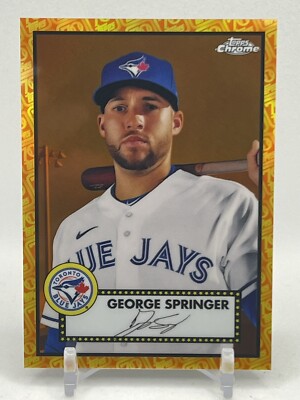 2021 Topps Platinum Anniversary George Springer Orange Toile /25! #174 ...