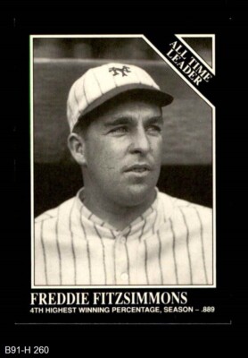 1991 Conlon #260 Fred Fitzsimmons All-Time Leaders Dodgers 8 - NM/MT | eBay