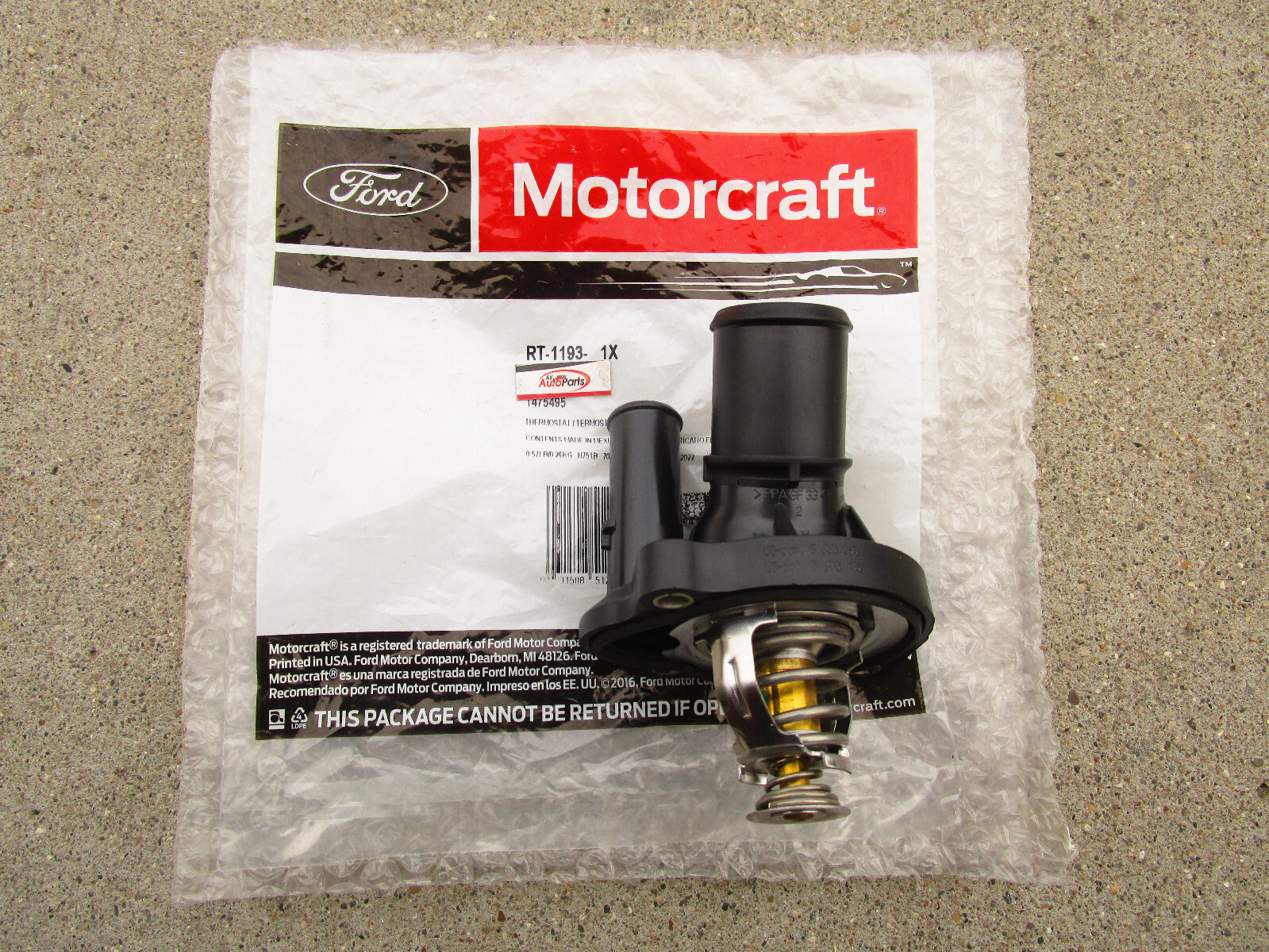 FORD LINCOLN 3M4Z-8575-B MOTORCRAFT RT-1193 ENGINE COOLANT THERMOSTAT ...