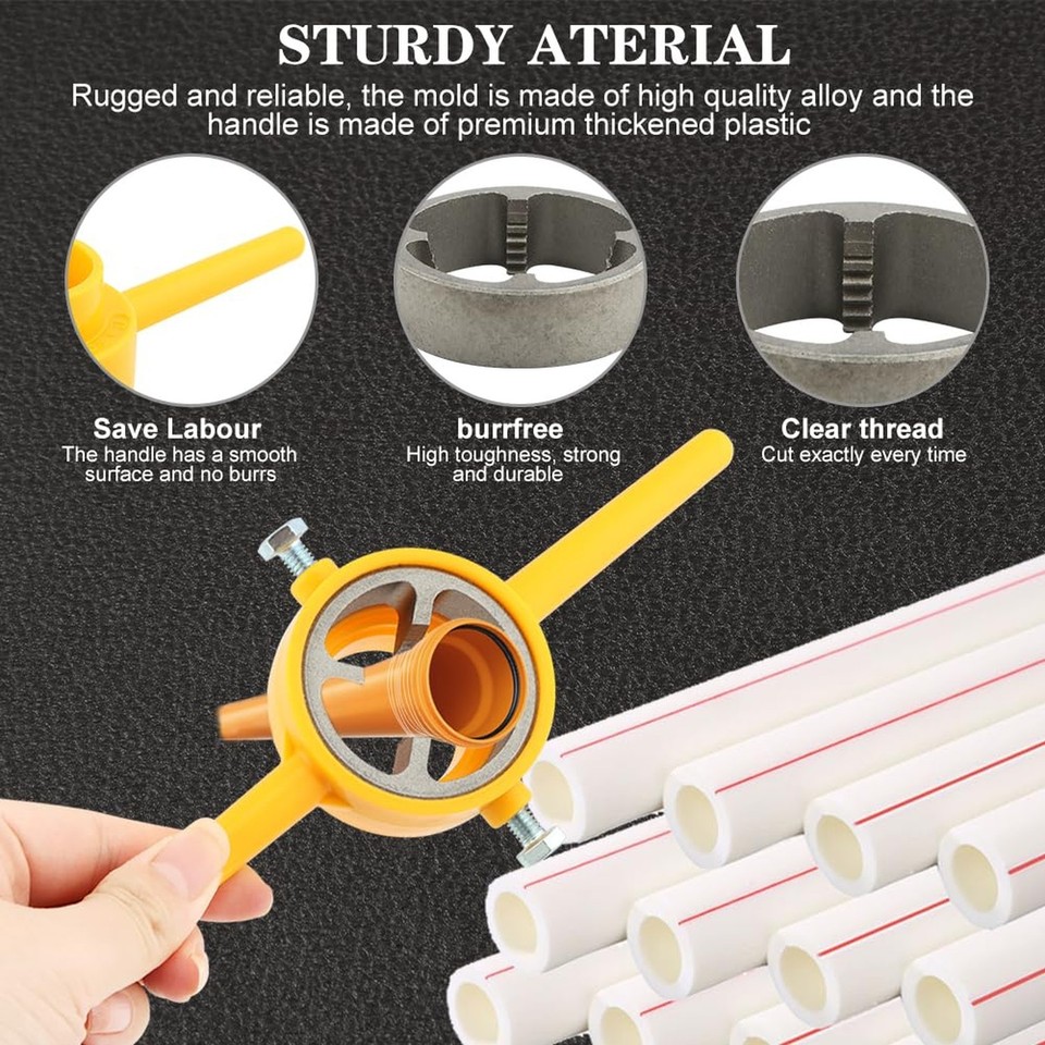 6Pcs PVC Thread Maker Tool Kit Pipe Round Die Set, Pipe Threader ...