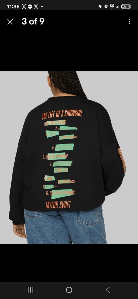 TAYLOR SWIFT: The Life Of A Showgirl 3XL Sweatshirt - Album/CD/CASSETTE ...