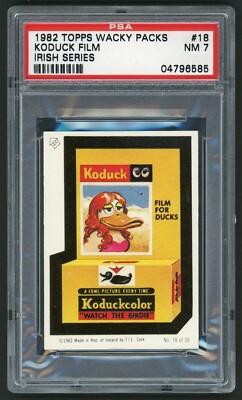 1982 / 85 Topps Wacky Packages Sticker Irish Series #18 Koduck Film PSA ...