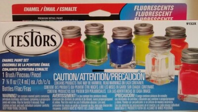 Testors Fluorescent Enamel Paint Set 9132X | eBay