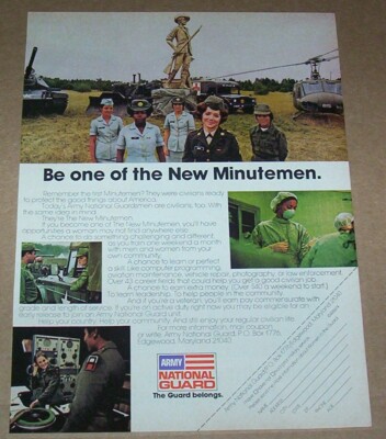 1974 print ad -Army National Guard women military girl new minutemen ...