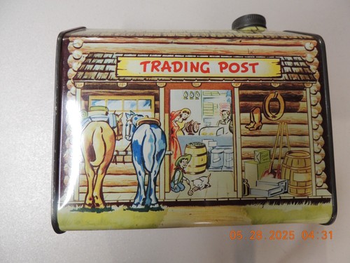 VINTAGE LOG CABIN SYRUP TRADING POST TIN 5 POUND SIZE | eBay