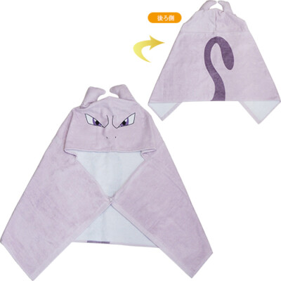 Pocket Monster 2019 Hooded Towel MewTwo Pokemon Cotton from Japan F/S ...