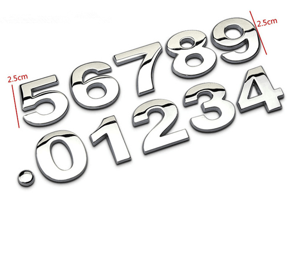 Top Quality Car Auto 3D Chrome Letters or Numbers Emblem Badge Sticker ...
