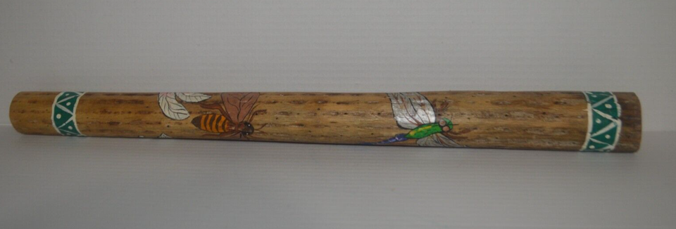 Rainmaker Rain Stick Natural Wood Hand Decorated with Insects 20" Long ...