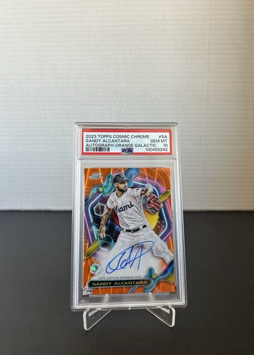 Sandy Alcantara Orange Galactic Autograph #’d/25 💎PSA 10💎 2023 Cosmic ...