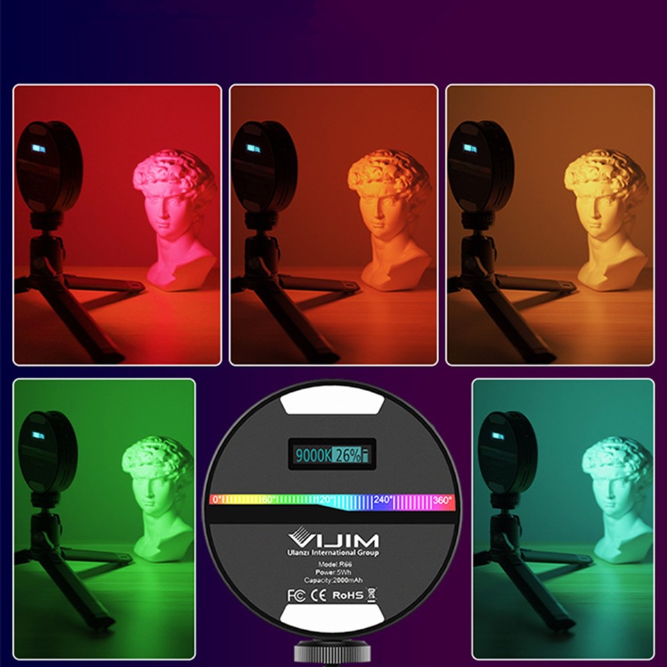 RGB LED Video Light Rechargeable Photography Fill Light Handheld Soft ...