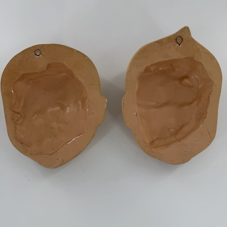 VTG Chalkware Baby Faces Wall Masks Crying Laughing Oddities Curio ...