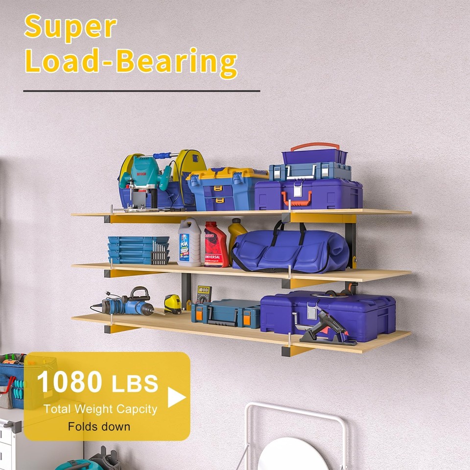 6 PACK Lumber Storage Rack Wall Mount Wood Organizer Storage Racks ...