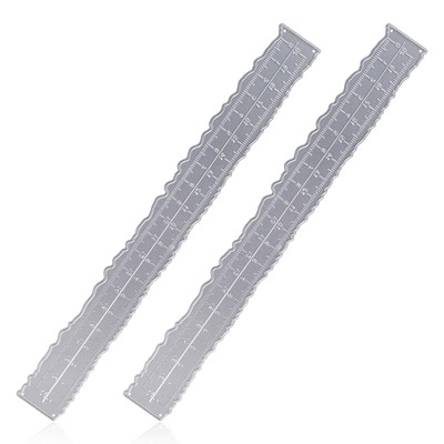 2 PCS Deckle Edge Ruler Metal Craft Tool For Cutting Paper Wave ...