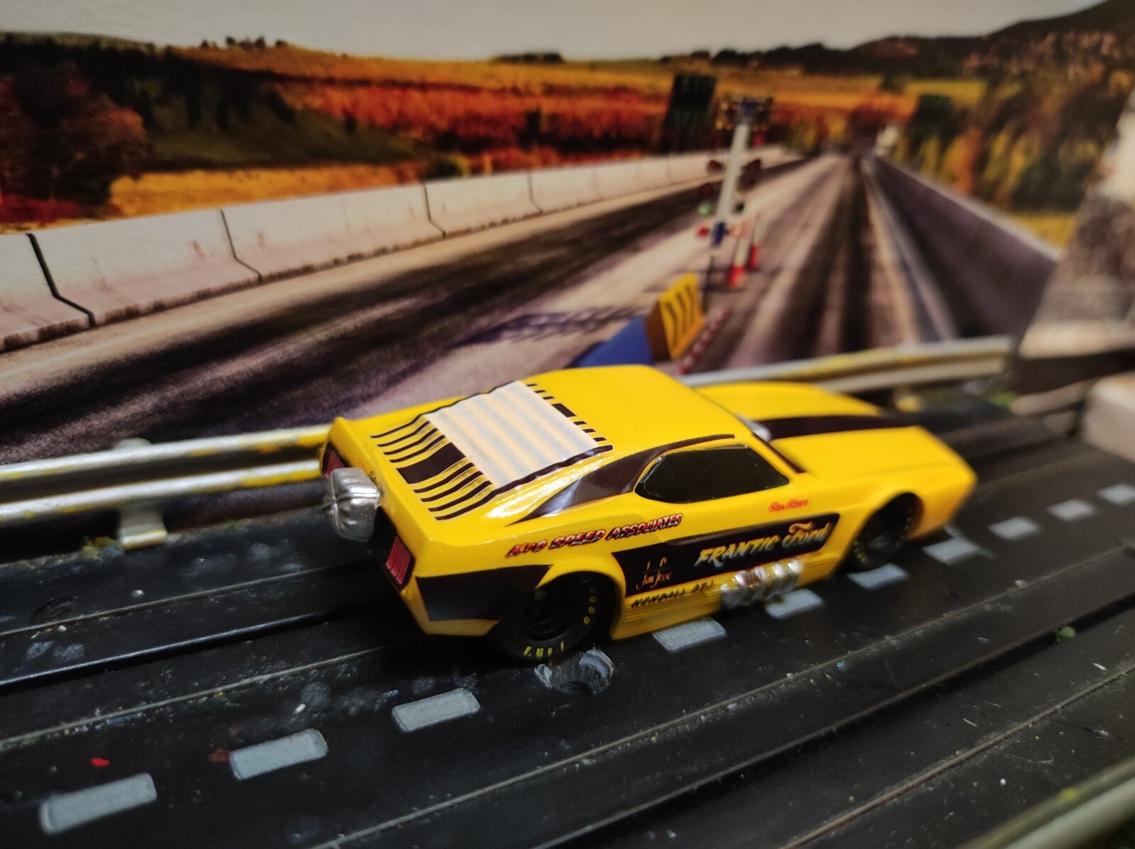 CUSTOM TYCO HO SLOT CAR BODY - FRANTIC FORD MUSTANG DRAG RACER | eBay