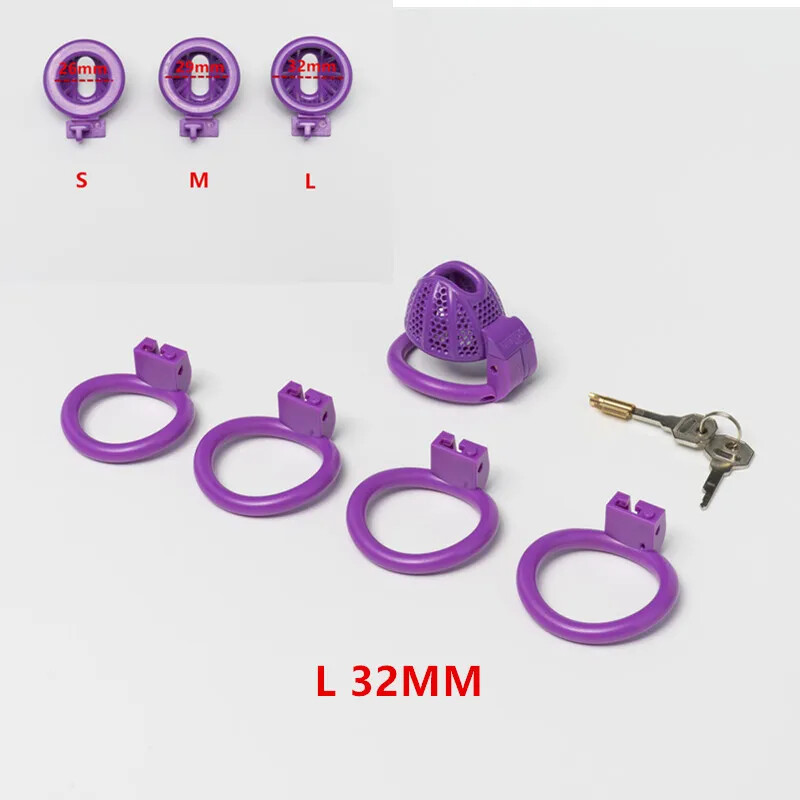 Gridding Lightweight Chastity Cage Positive/Negative with 4 Ring ...