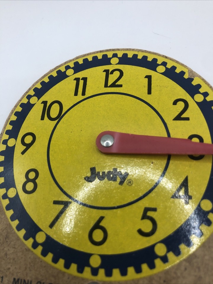 Judy Instructo Mini Clock Tell Time 4.5 Inch Homeschool Vintage | eBay
