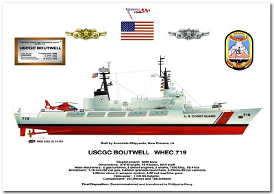 USCGC Boutwell WHEC 719, USCG Hamilton Class High Endurance Cutter ...
