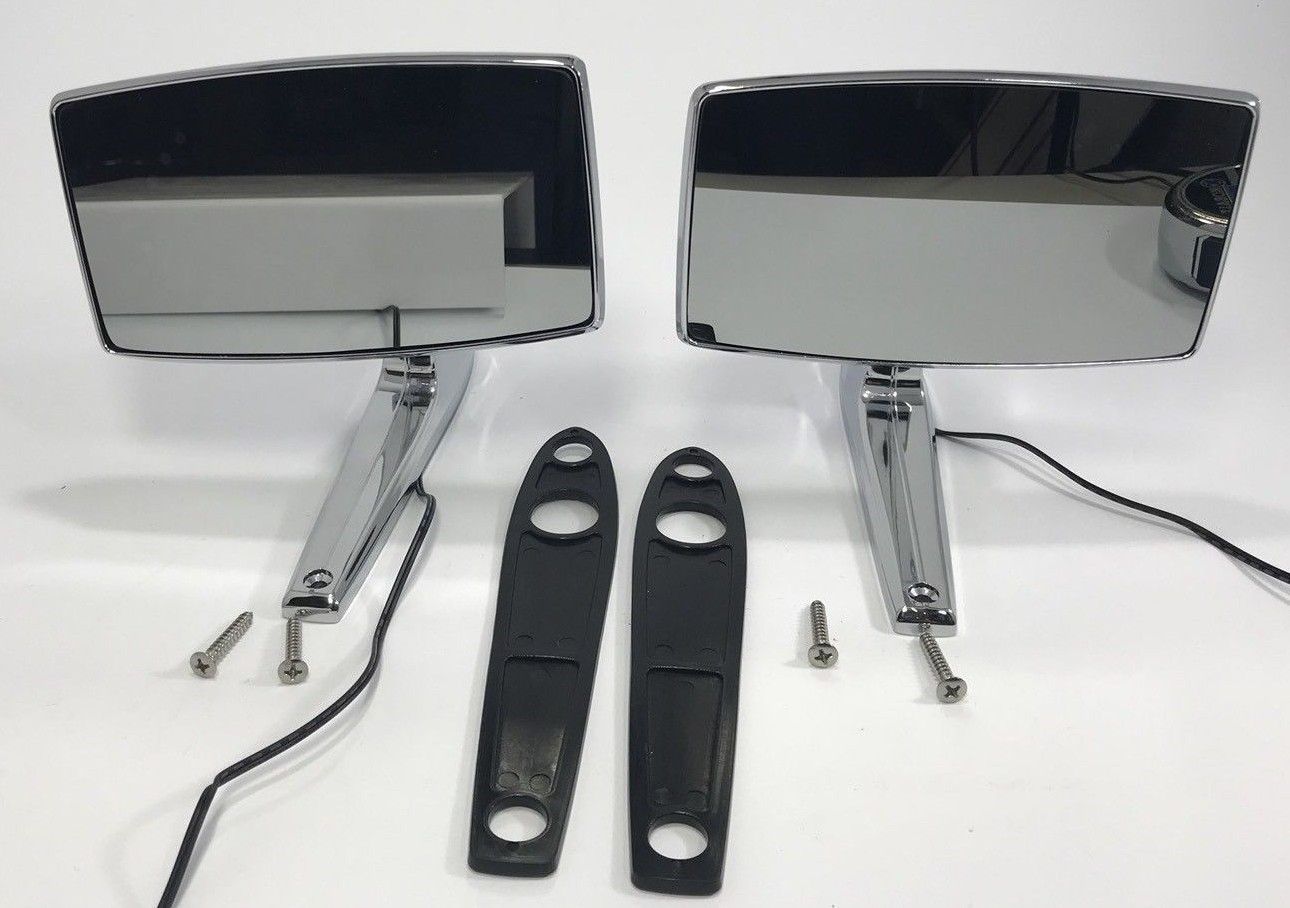 Pair (2) 1967 1968 Mustang Side Rear View Mirrors LED Turn Signal ...