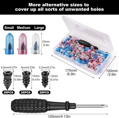 85X Tire Repair Screw in Rubber Plug Nail Car Tyre Puncture Kit Off ...