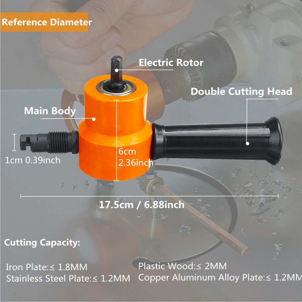 Double Head Sheet Metal Cutter Nibbler Cutting Tool Saw Power Drill ...