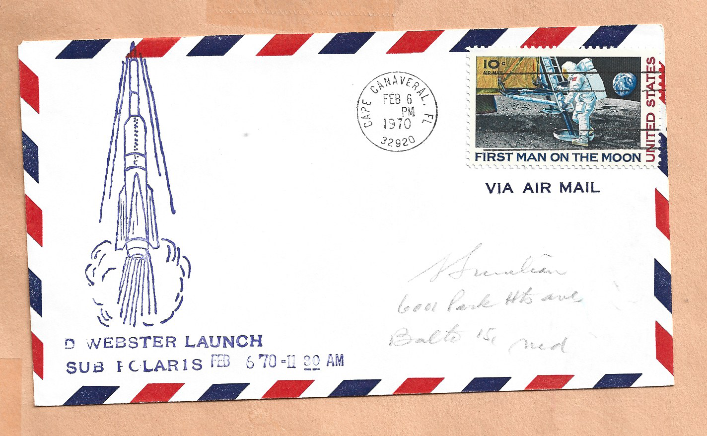 POLARIS SUB LAUNCH FEB 6,1970 CAPE USS WEBSTER SPACE COVER NASA | eBay UK