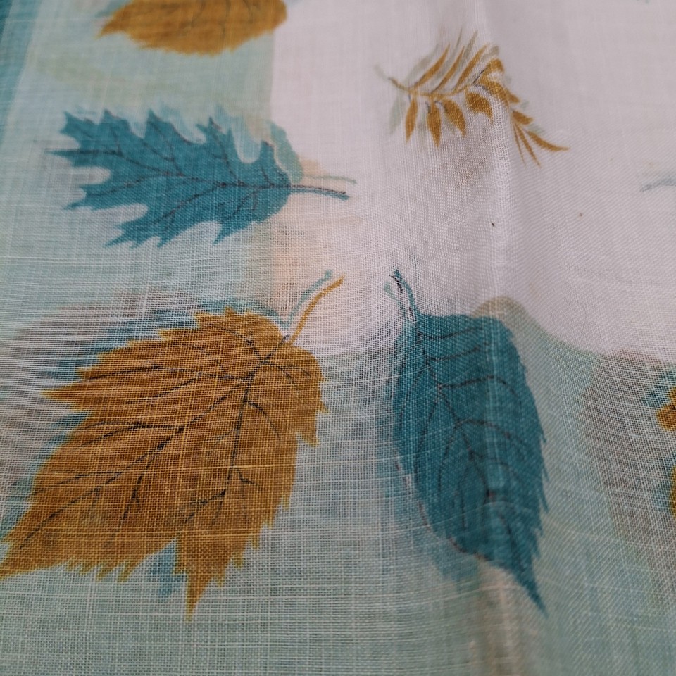 Vintage Leaf Pattern Handkerchief Cotton Hankie Large 15" X 15" Fall ...