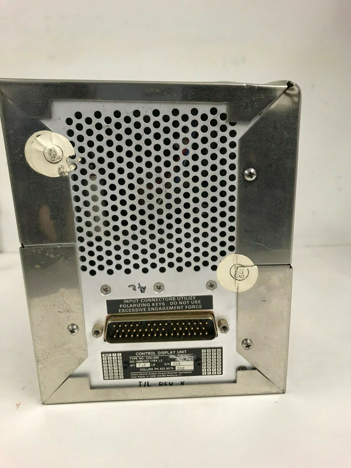 Rockwell Collins Control Display Unit CDU 622-9576-002 CDU-860 for ...