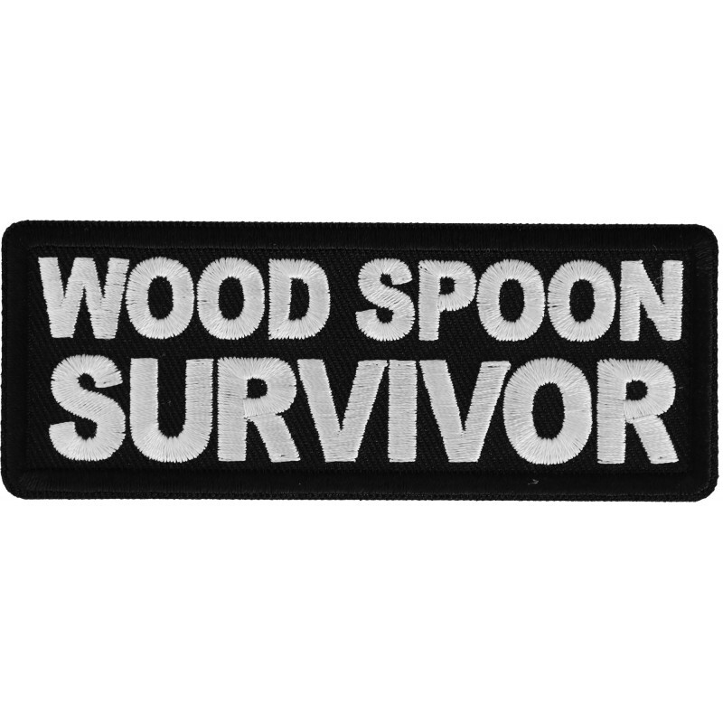 Wooden Spoon Survivor Embroidered Sew On Iron On Biker Patch Biker ...