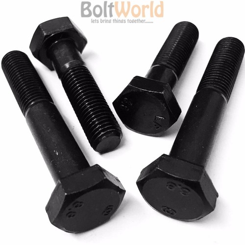 M10 x 1.25mm FINE PITCH PART THREADED BOLTS HIGH TENSILE 8.8 HEXAGON ...