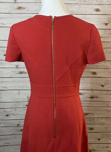 Eliza J business chic red short sleeve fit and flare dress Size 4 | eBay