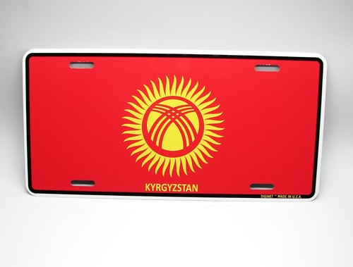 KYRGYZSTAN FLAG Kyrgyz Republic FLAG METAL NOVELTY CAR LICENSE PLATE ...