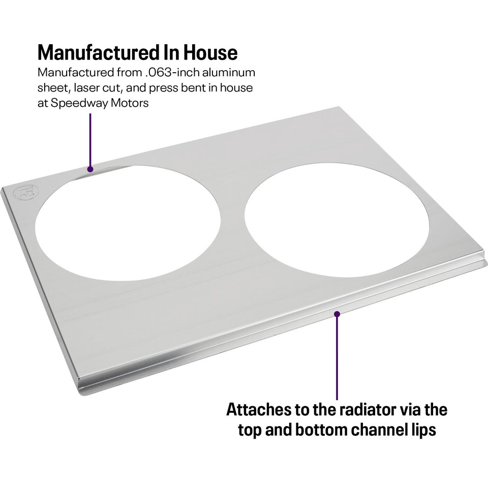 Aluminum Fan Shroud For Speedway Motors Radiators, Dual Fans, 28 | eBay