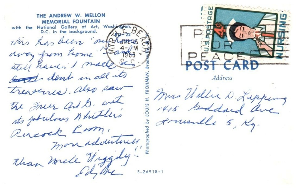 THE ANDREW W MELLON MEMORIAL FOUNTAIN,WASHINGTON DC.VTG POSTCARD*A3 | eBay